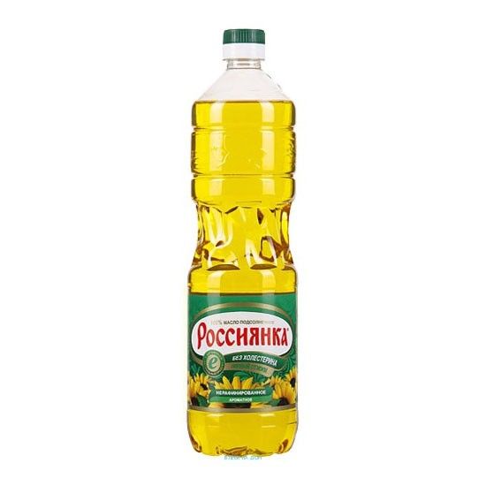 Масло подсолнечное нерафинированное Россиянка, 1 л